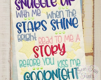 Snuggle up With Me Embroidery Design, Read Me A Story Machine ...