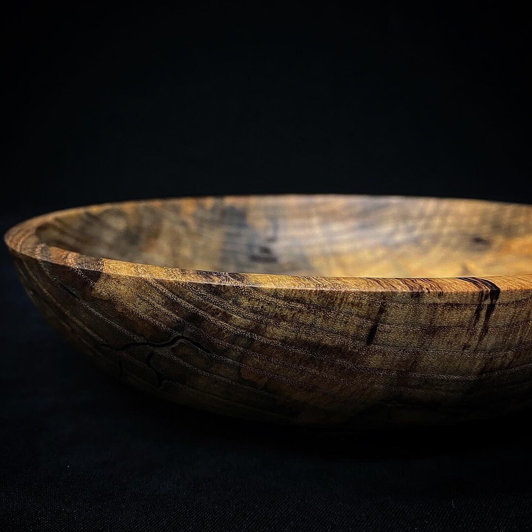 Spalted Curly Ash Handturned Bowl - Etsy