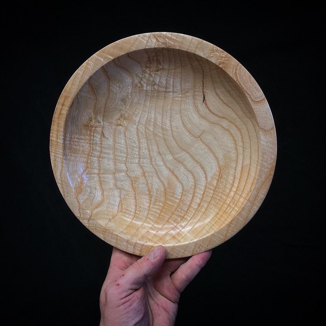 Curly Ash Wood Handturned Bowl - Etsy