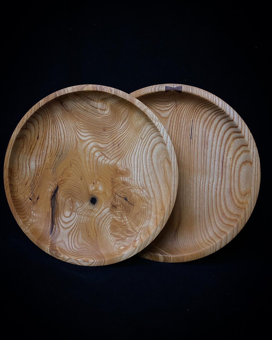 Figured Ash Serving Platter/plate/shallow Bowl Set - Etsy