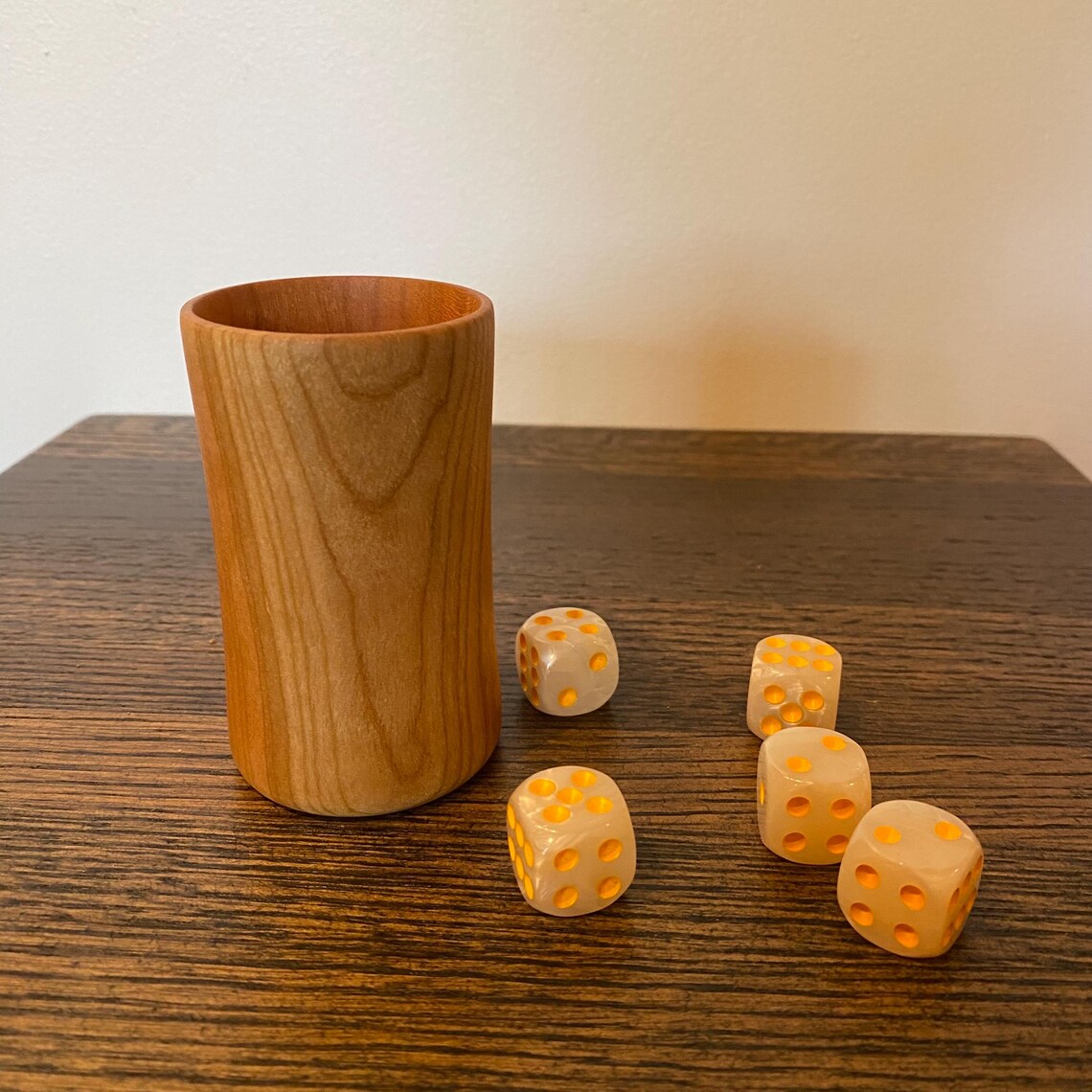 Black Cherry Wood Hand Turned Dice Shaker Cup - Etsy