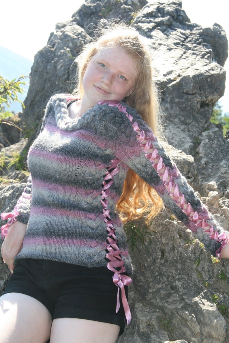 Pink Ribbon Classic Sweater - KNITTING PATTERN - Beginner Friendly ...