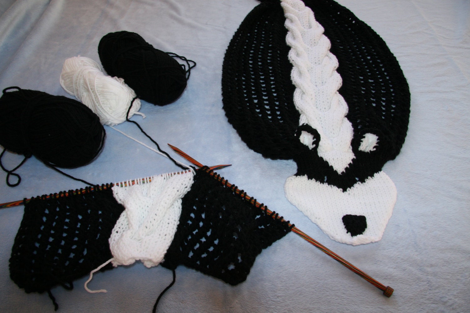Skunk Scarf I KNITTING PATTERN I Instant Download I Easy & Beginner ...