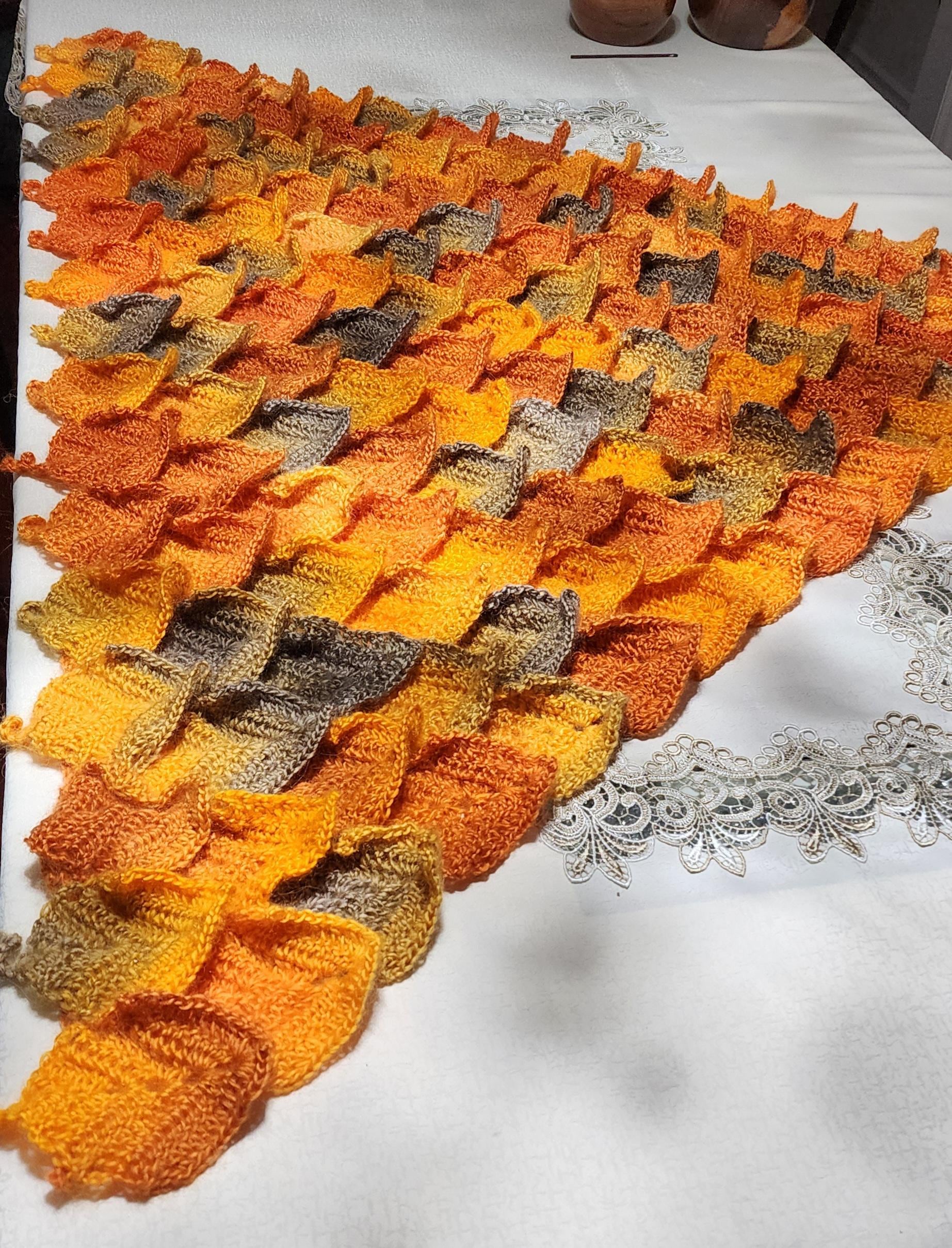 Autumn Leaves Shawl Top-down Crochet Pattern by Anna Stoklosa, Designer ...
