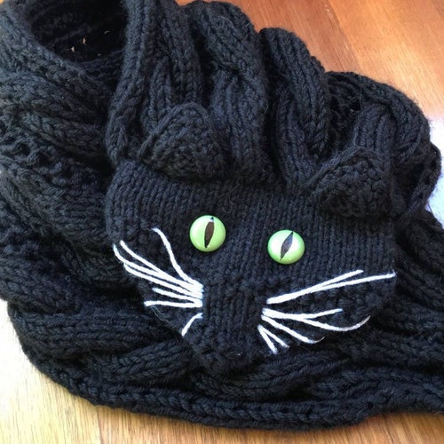Black Cat Scarf KNITTING PATTERN Instant Download-i Easy & - Etsy