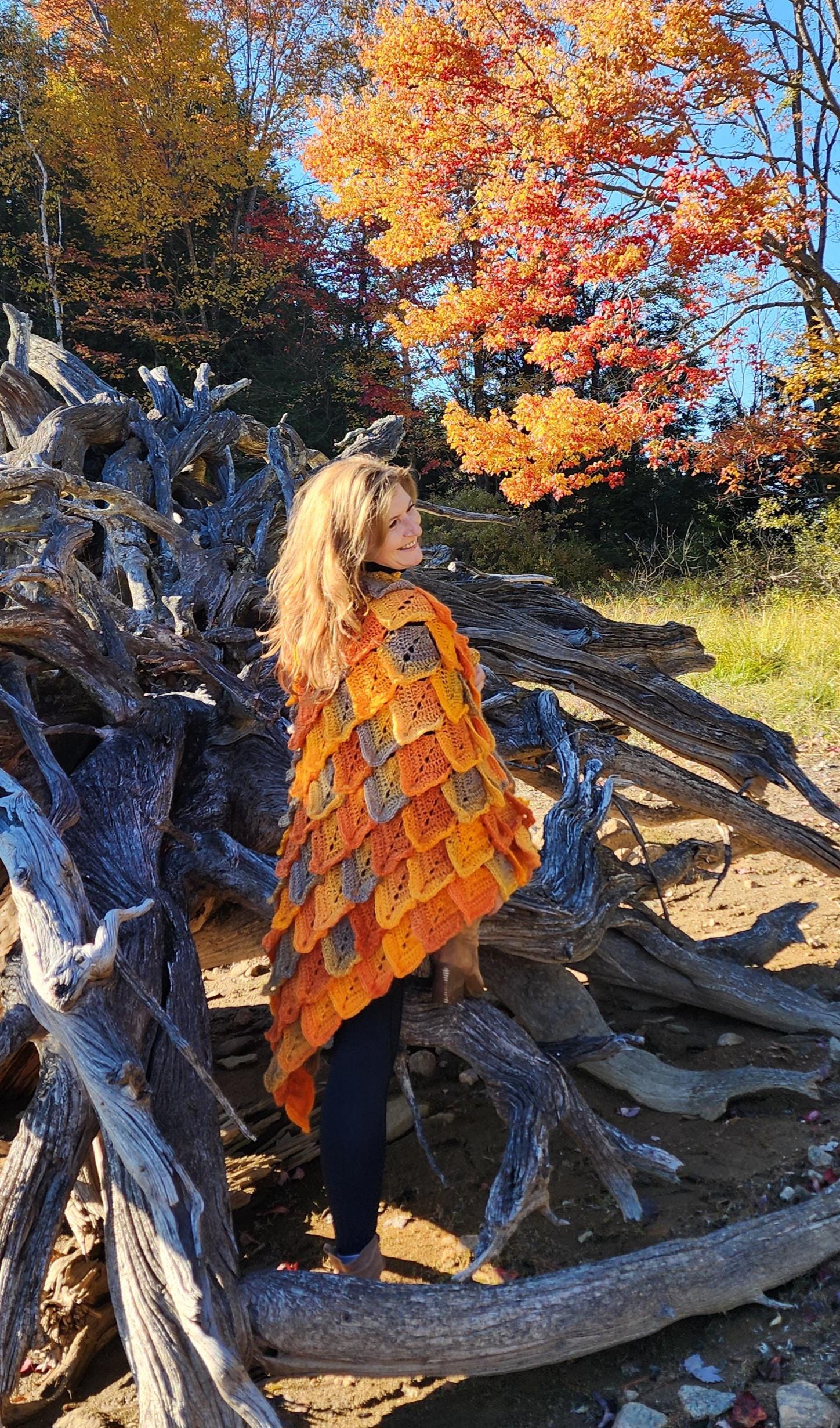 Autumn Leaves Shawl Top-down Crochet Pattern by Anna Stoklosa, Designer ...