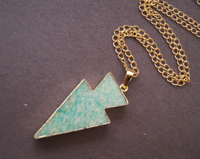 Australian Jade Necklace Arrowhead Necklaceturquoise Jade - Etsy