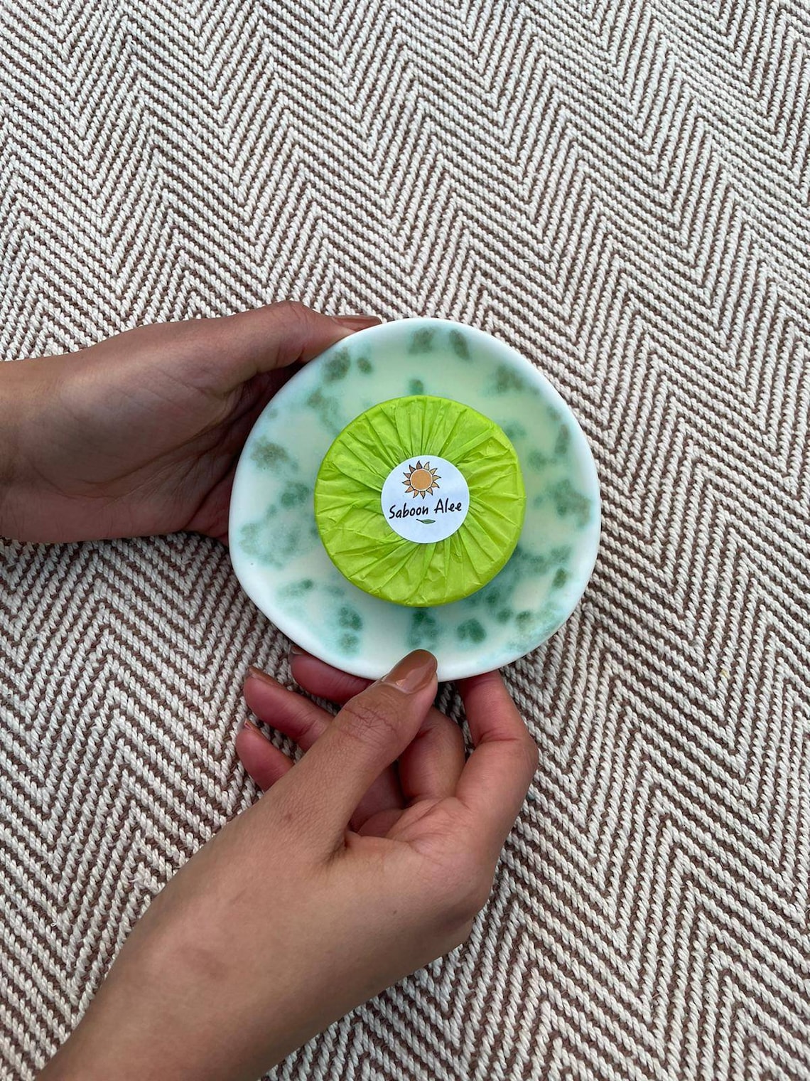Handmade Circular / Round Ceramic Soap Dish White, Blue, Green ...