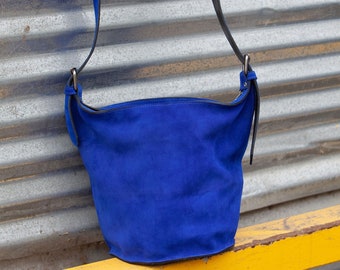 Cobalt Blue Suede Bag - Etsy