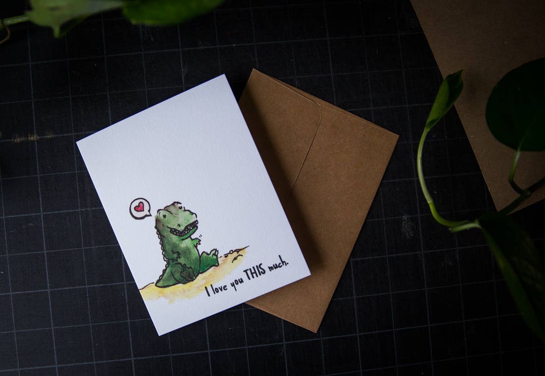 T-rex I Love You Card - Etsy