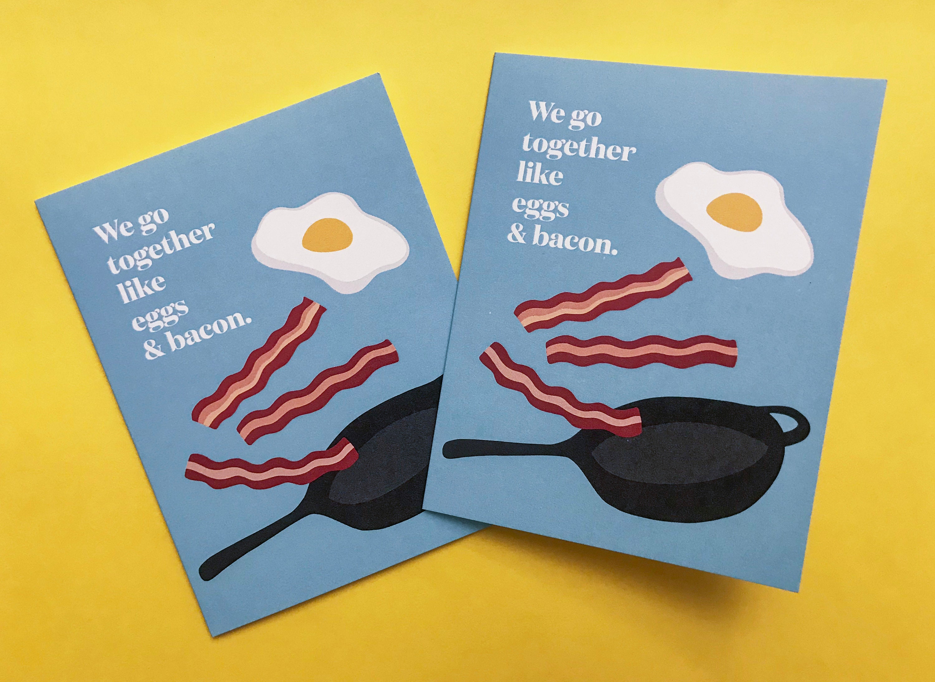 Eggs and Bacon Card - Etsy