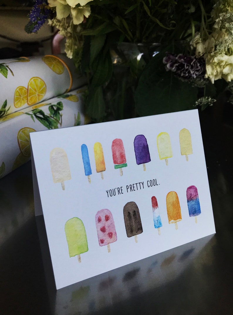 Popsicle "you're Pretty Cool" Card - Etsy