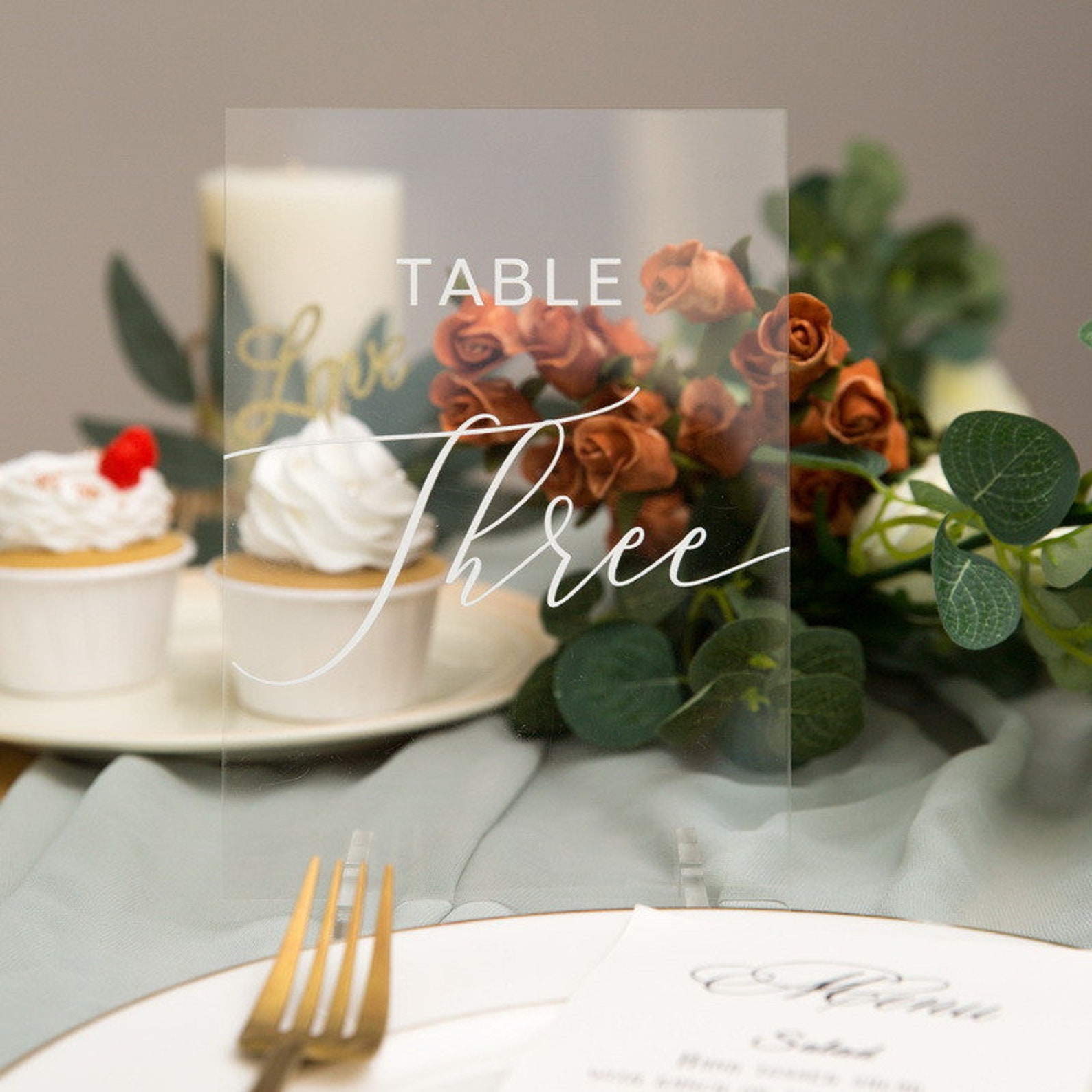 Simplistic Acrylic Clear Table Names & Numbers / Wedding Table | Etsy UK