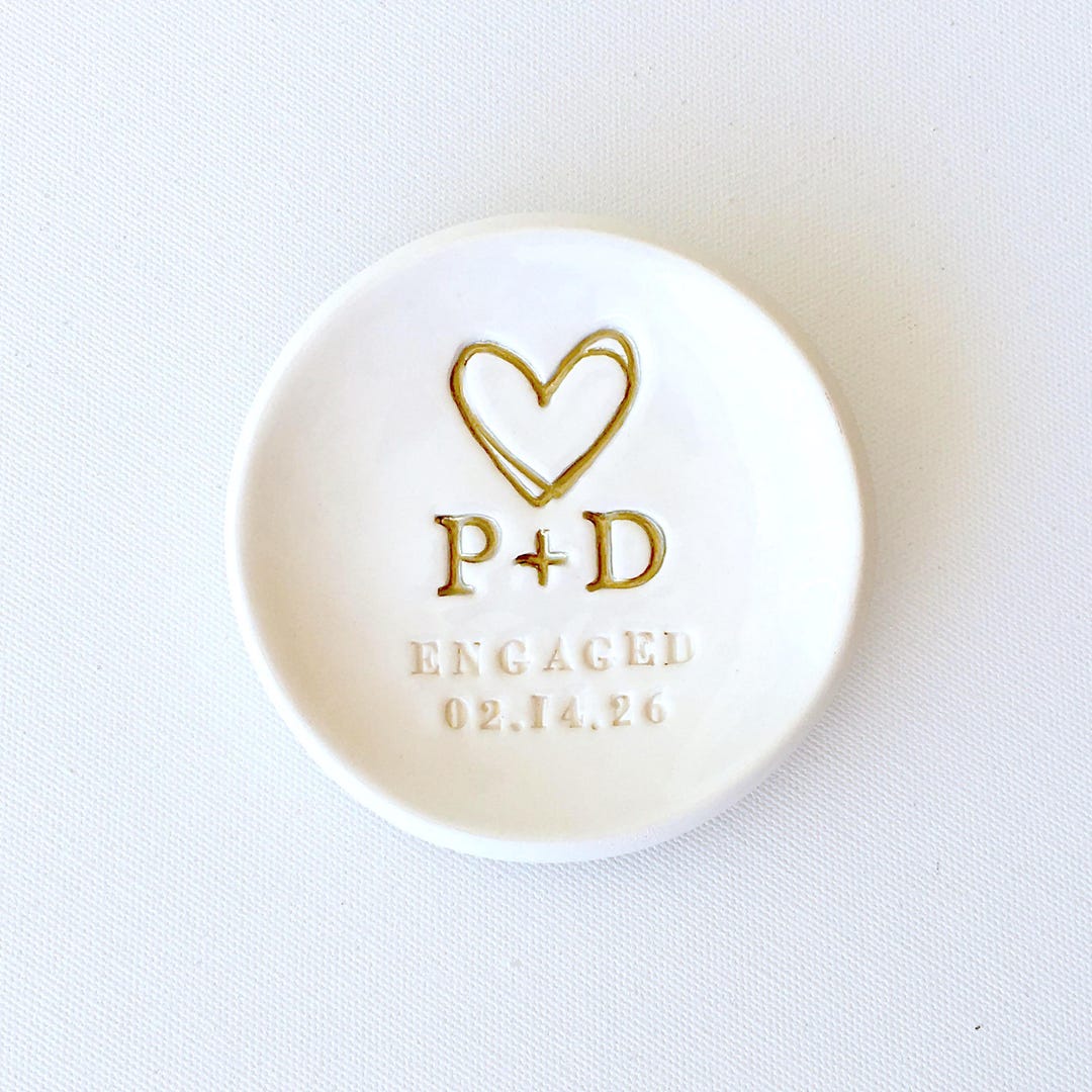 Custom Ring Dish Engagement Bowl, Personalized Monogram Proposal ...
