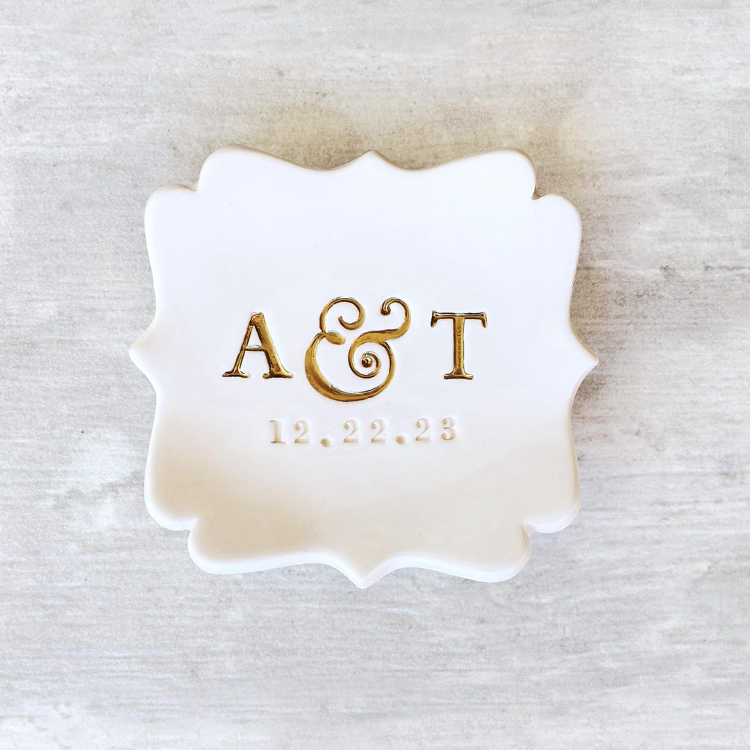 Custom Wedding Plate Personalized Ring Holder, Couple Anniversary ...