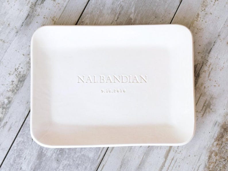 Personalized Ceramic Platters Custom Names Dinnerware Trays, Weddings ...