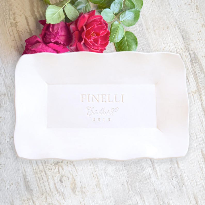 Personalized Pottery Platter Ceramic Weddings Trays, Custom Names ...