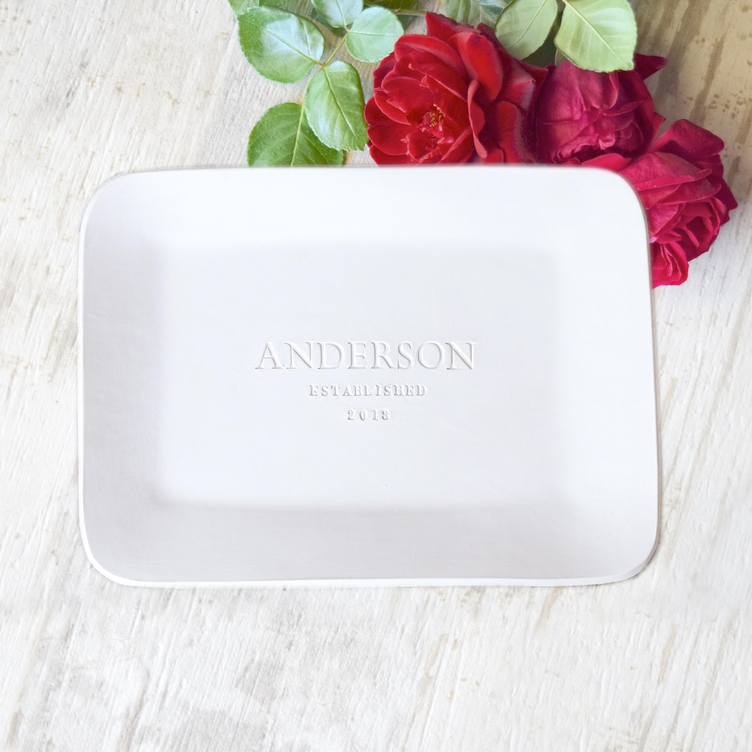 Personalized Pottery Platter Wedding Plate, Custom Your Names Date ...