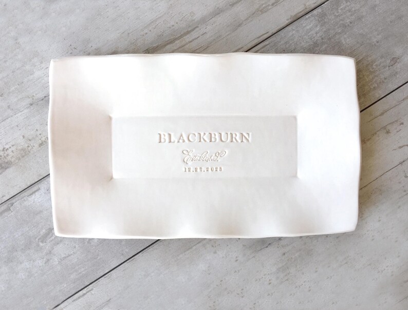 Personalized Pottery Platter Ceramic Weddings Trays, Custom Names ...