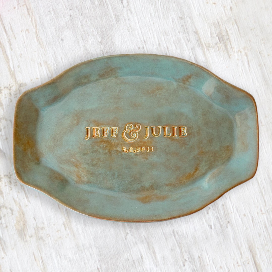 Personalized Pottery Platter Custom Name Wedding Plate Home Wedding ...