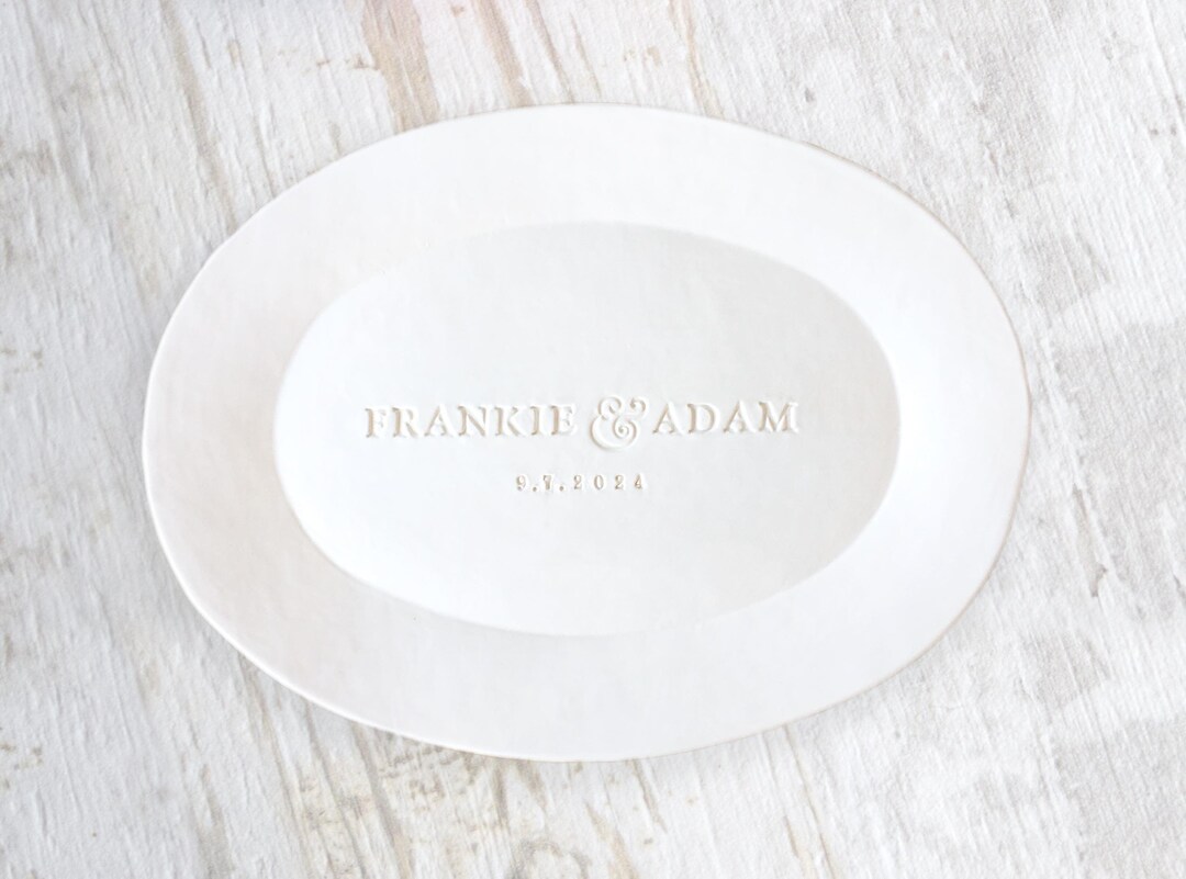 Names Custom Pottery Platter Wedding Gift, 10 X 14 Personalized Serving ...