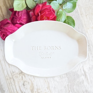 Custom Name Platters Personalized Pottery Wedding Gift Monogram Trays ...