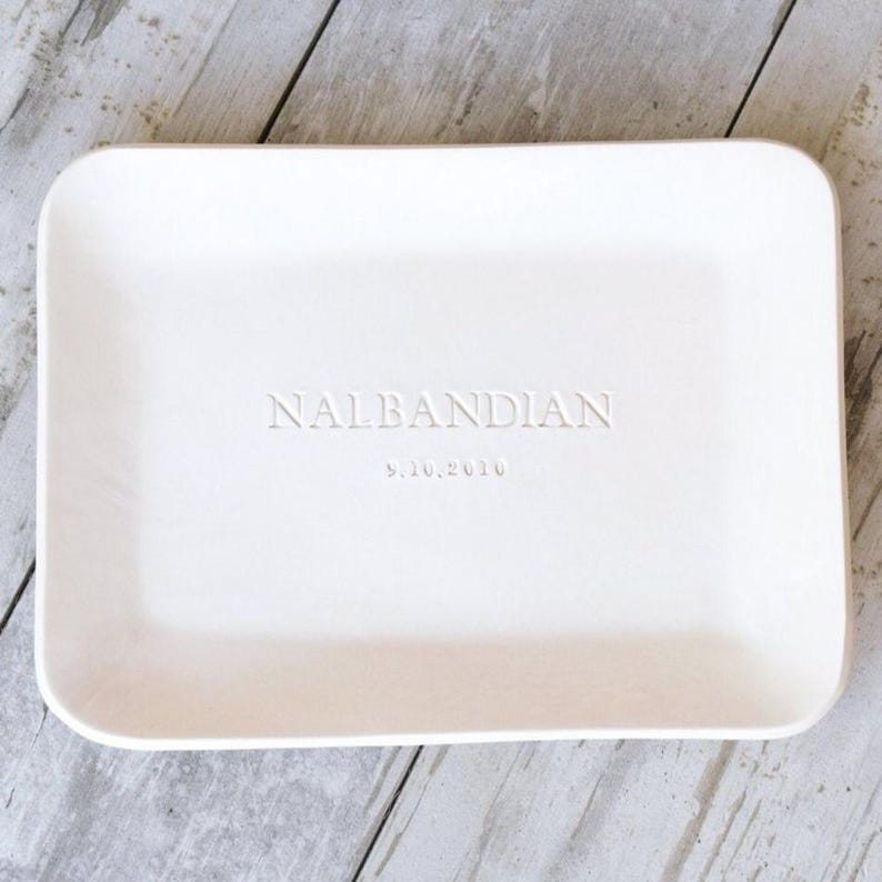 Personalized Pottery Platter Wedding Plate, Custom Your Names Date ...