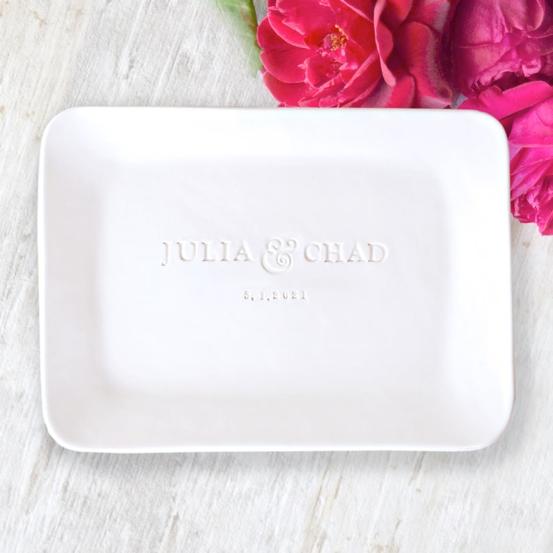 Personalized Ceramic Platters Custom Names Dinnerware Trays, Weddings ...