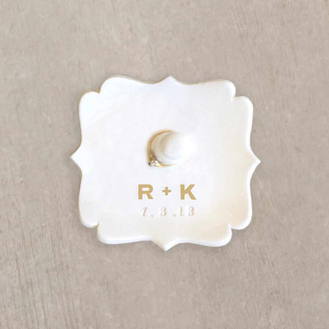 Custom Wedding Rings Cone Personalized Ring Dish Jewelry Post, Gold ...