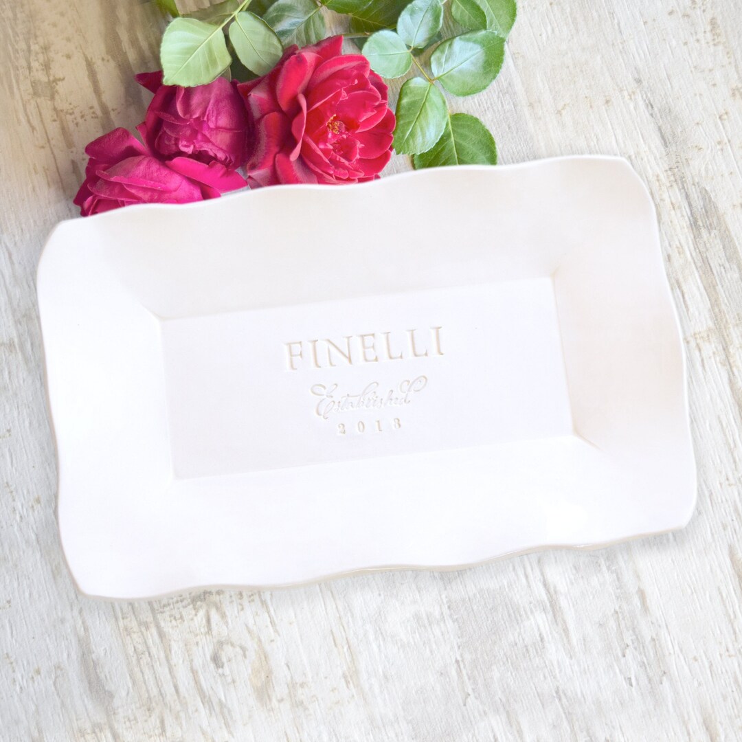 Personalized Pottery Platter Ceramic Weddings Trays, Custom Names ...