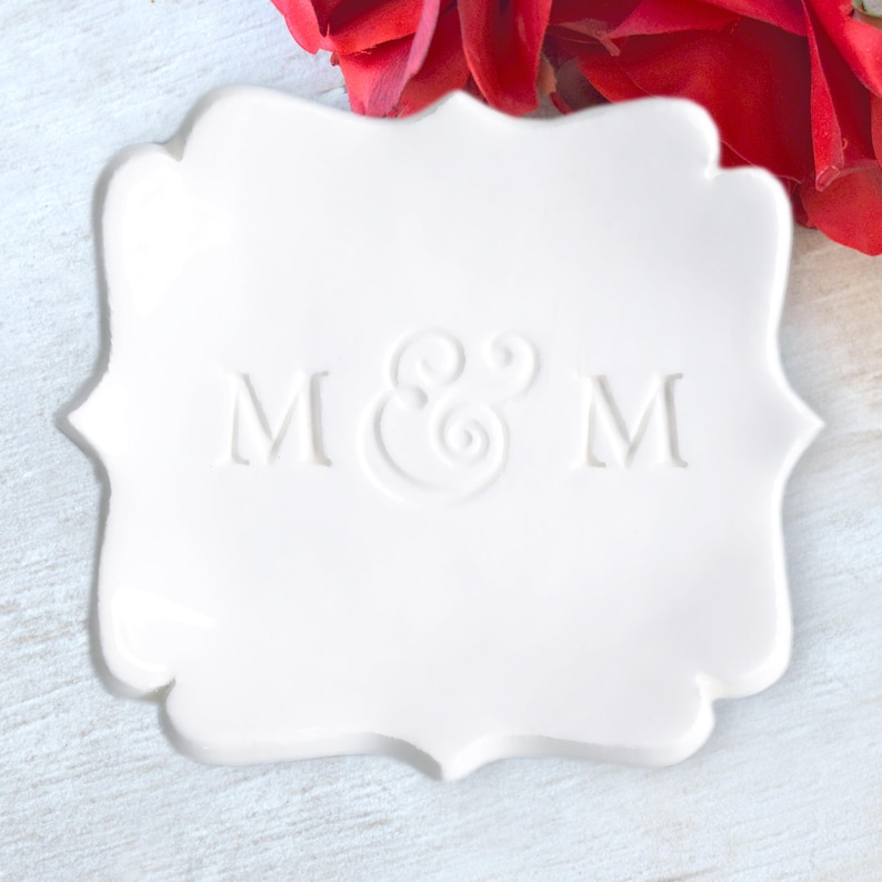 Custom Wedding Day Plate Square Ring Dish With Date, Personalized ...
