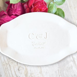 Custom Name Platters Personalized Pottery Wedding Gift Monogram Trays ...