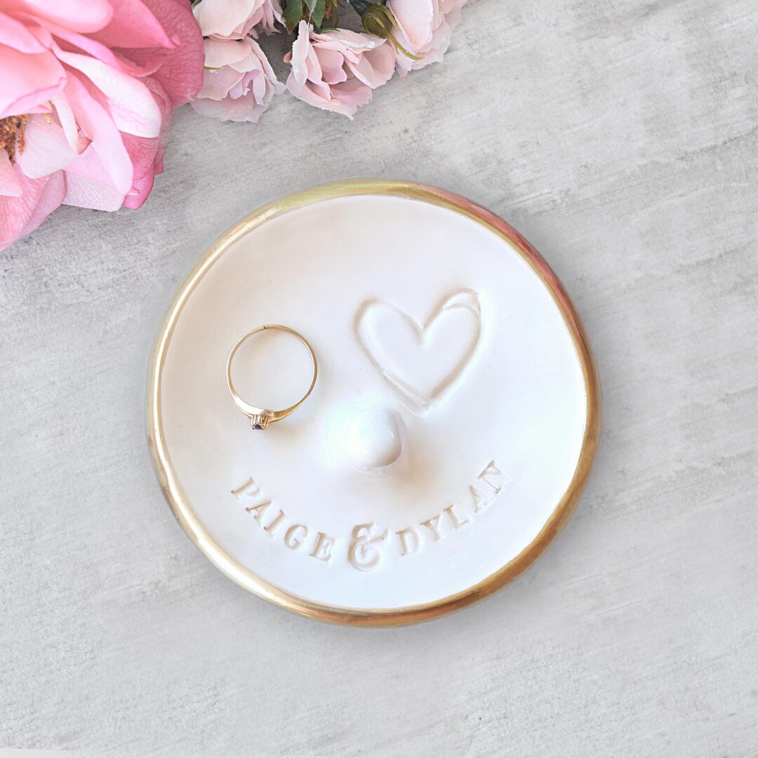 Custom Ring Cone Dish With Names & Date Personalized Wedding Gift ...