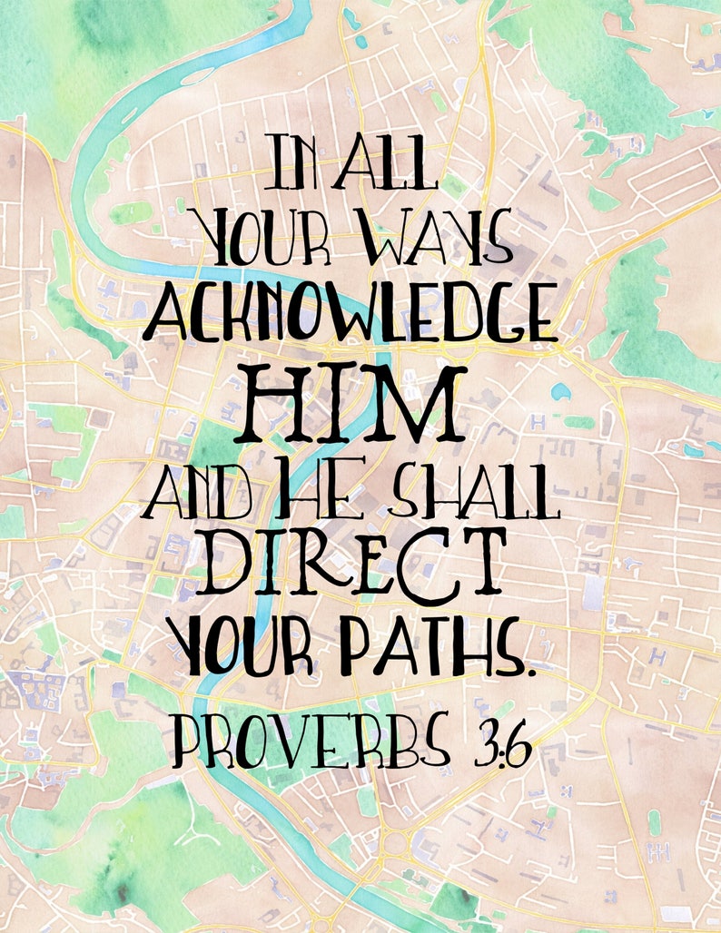 Proverbs 3:6/watercolor/graphic Art/digital Download/christian Life ...