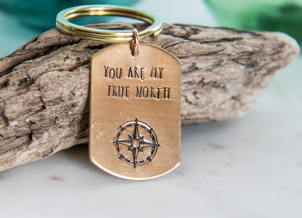 Compass Key Ring/true North Keyring/sailing Keychain/love Keyring ...