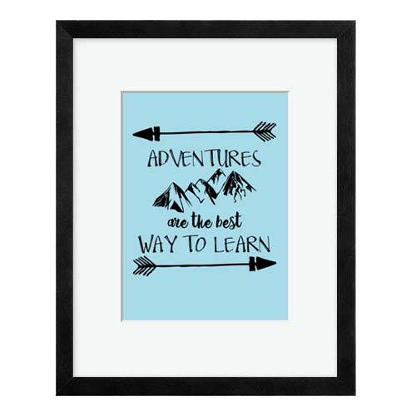 Solid Blue Adventures Are the Best Way to Learn/poster/graphic | Etsy