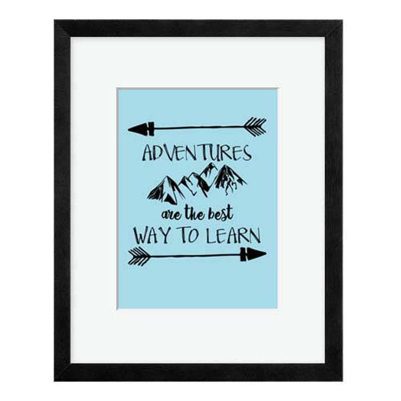 Solid Blue Adventures Are the Best Way to Learn/poster/graphic | Etsy