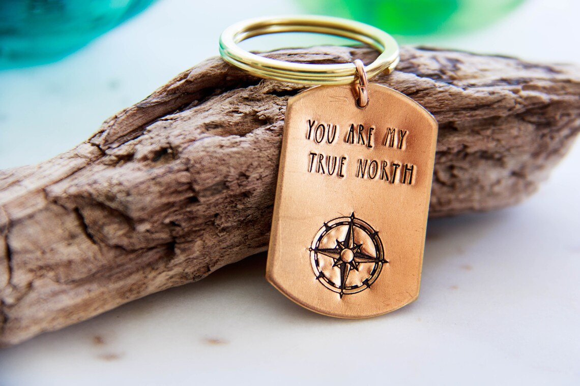 Compass Key Ring/true North Keyring/sailing Keychain/love Keyring ...