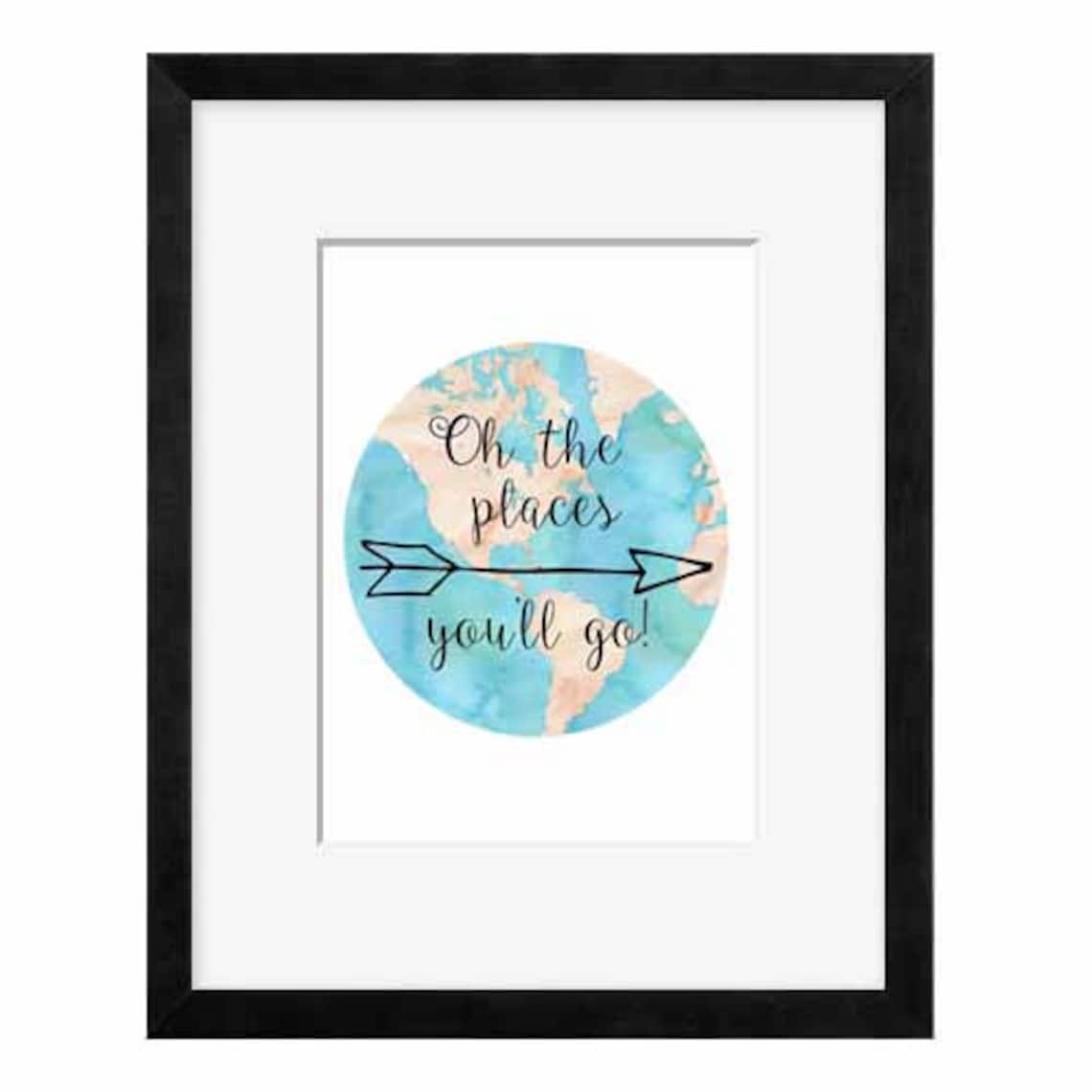 Oh the Places You'll Go Poster Graphic Design Word Art - Etsy