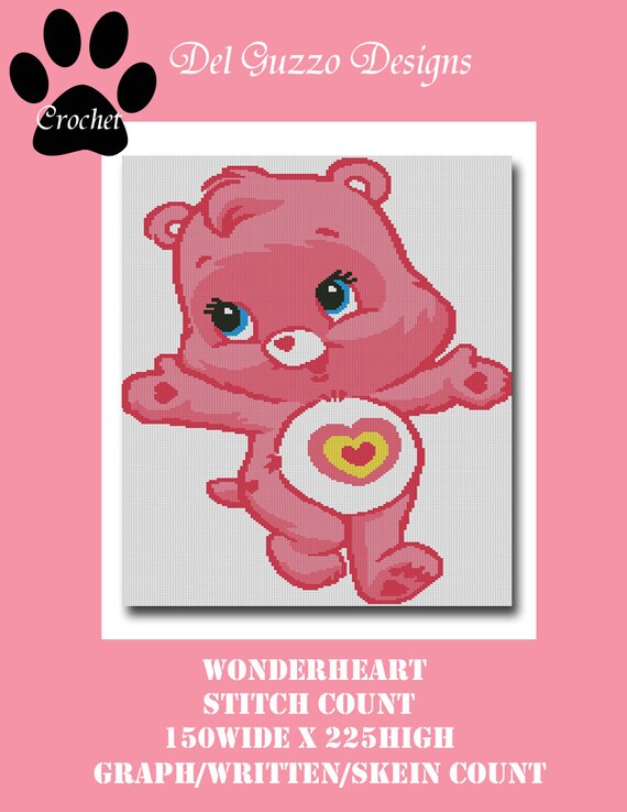 Care Bears Wonderheart Blanket Crochet Graph Graphghan Pattern | Etsy