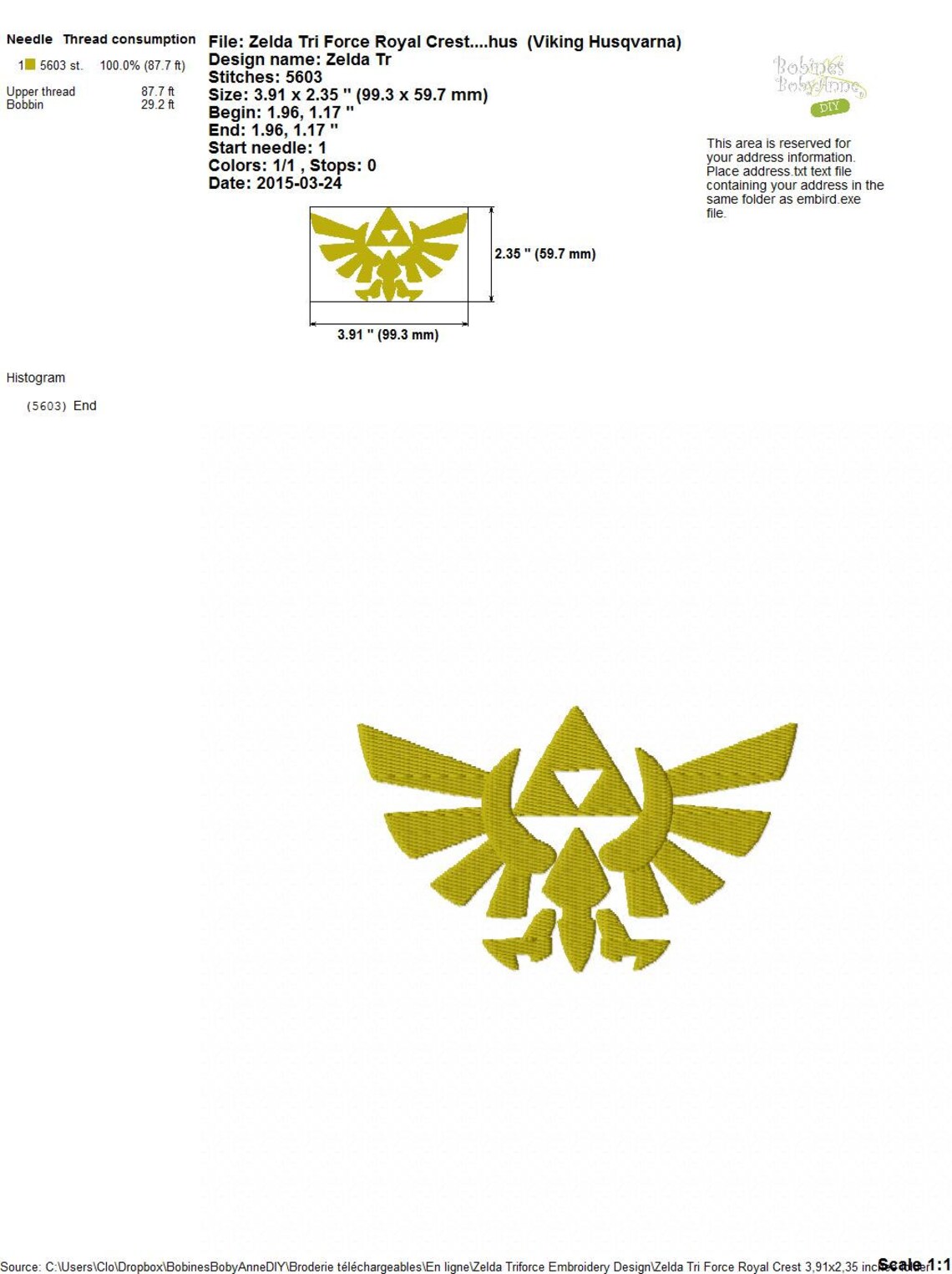 INSTANT DOWNLOAD. Zelda Inspired. Tri-force Embroidery Design. Royal ...