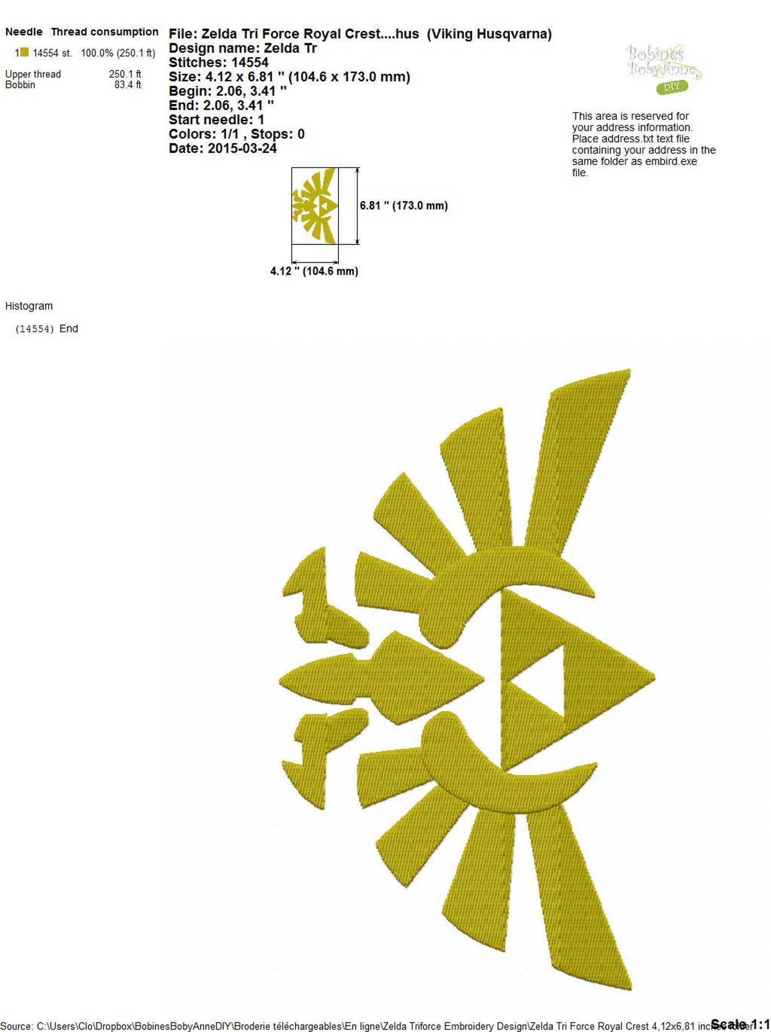 INSTANT DOWNLOAD. Zelda Inspired. Tri-Force embroidery Design. | Etsy