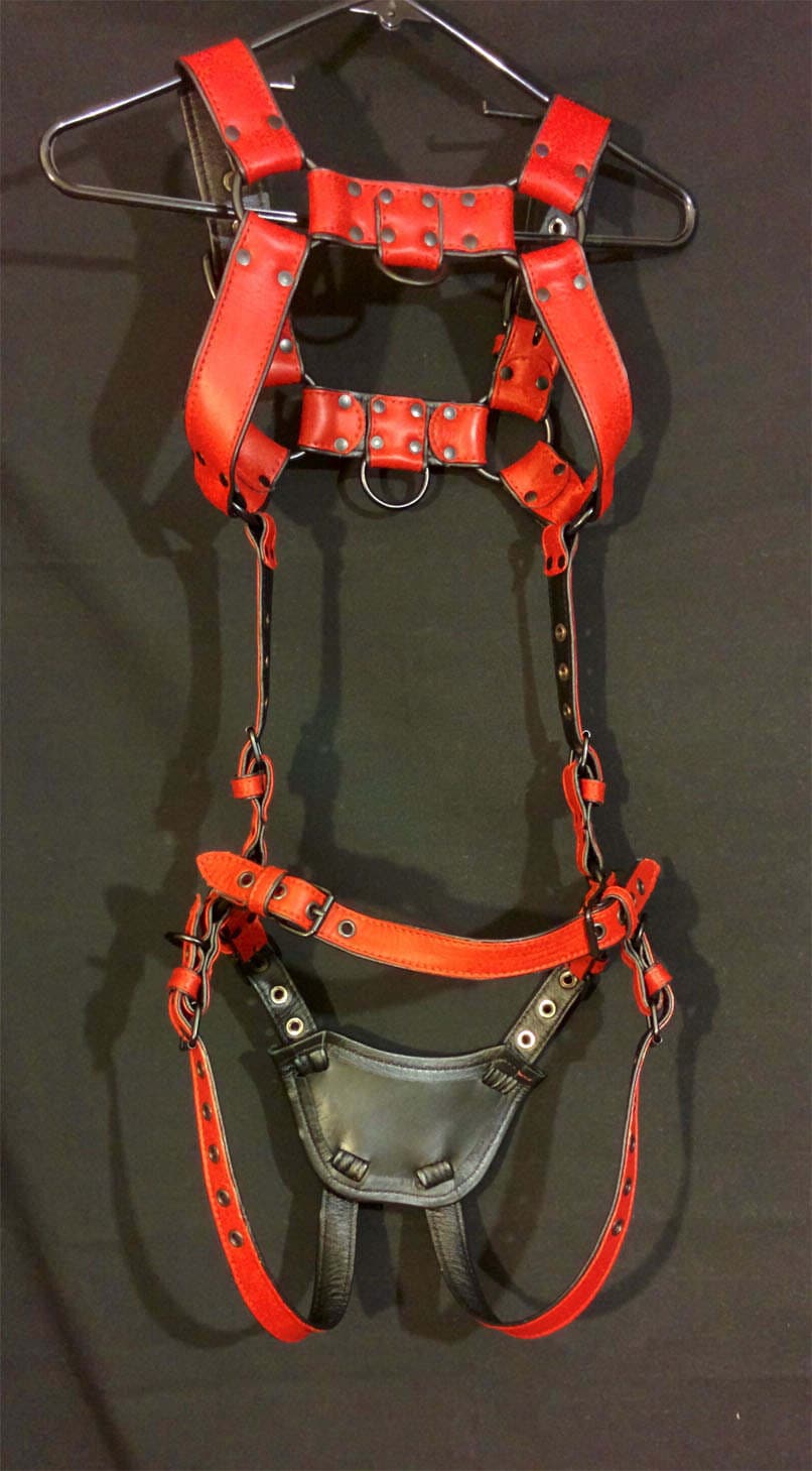 Full Body Strap-on Harness Red and Black Mature BDSM - Etsy
