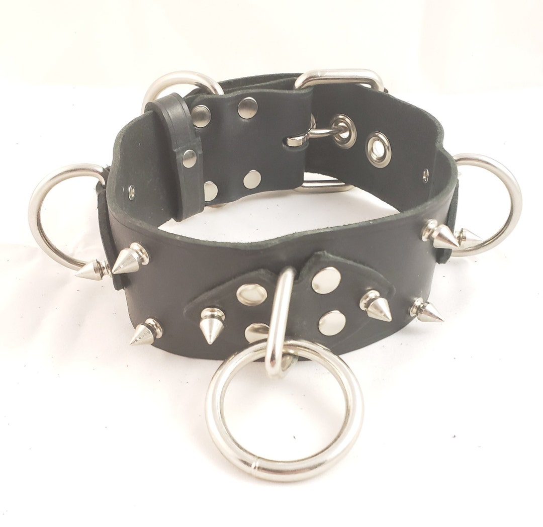 Spiked 2inch Collar With Locking Post. - Etsy