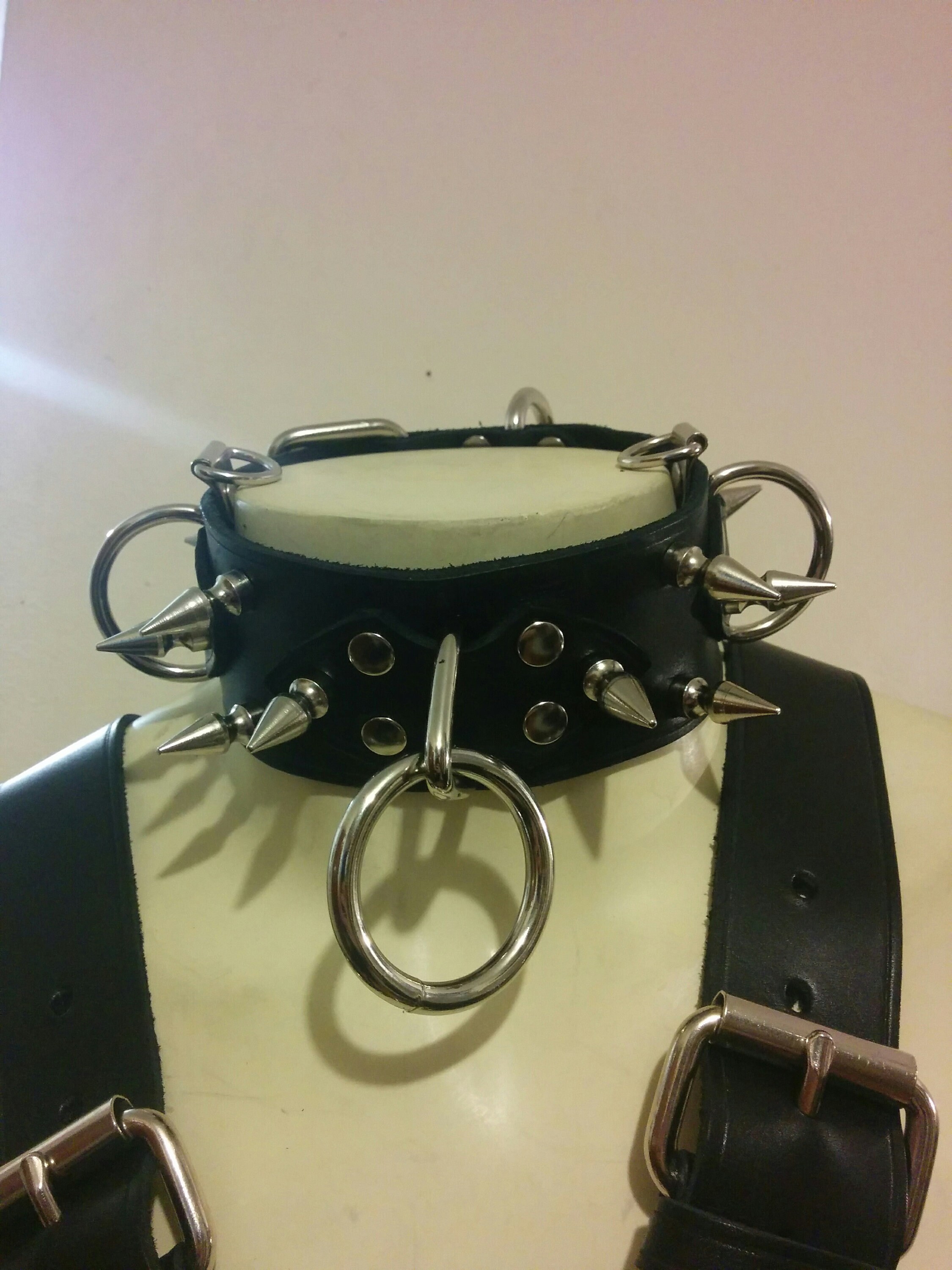 Spiked 2inch Collar With Locking Post. - Etsy