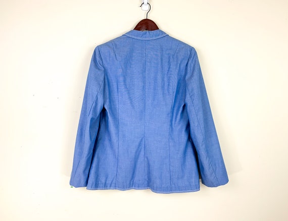 1970s Light Blue Denim Blazer, 70s Joyce Jaguar Colle… - Gem