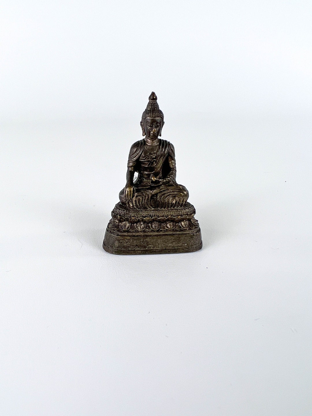 Vintage 1970s Small Brass Buddha Statue 2.33 Inches, Tiny Brass Buddha ...