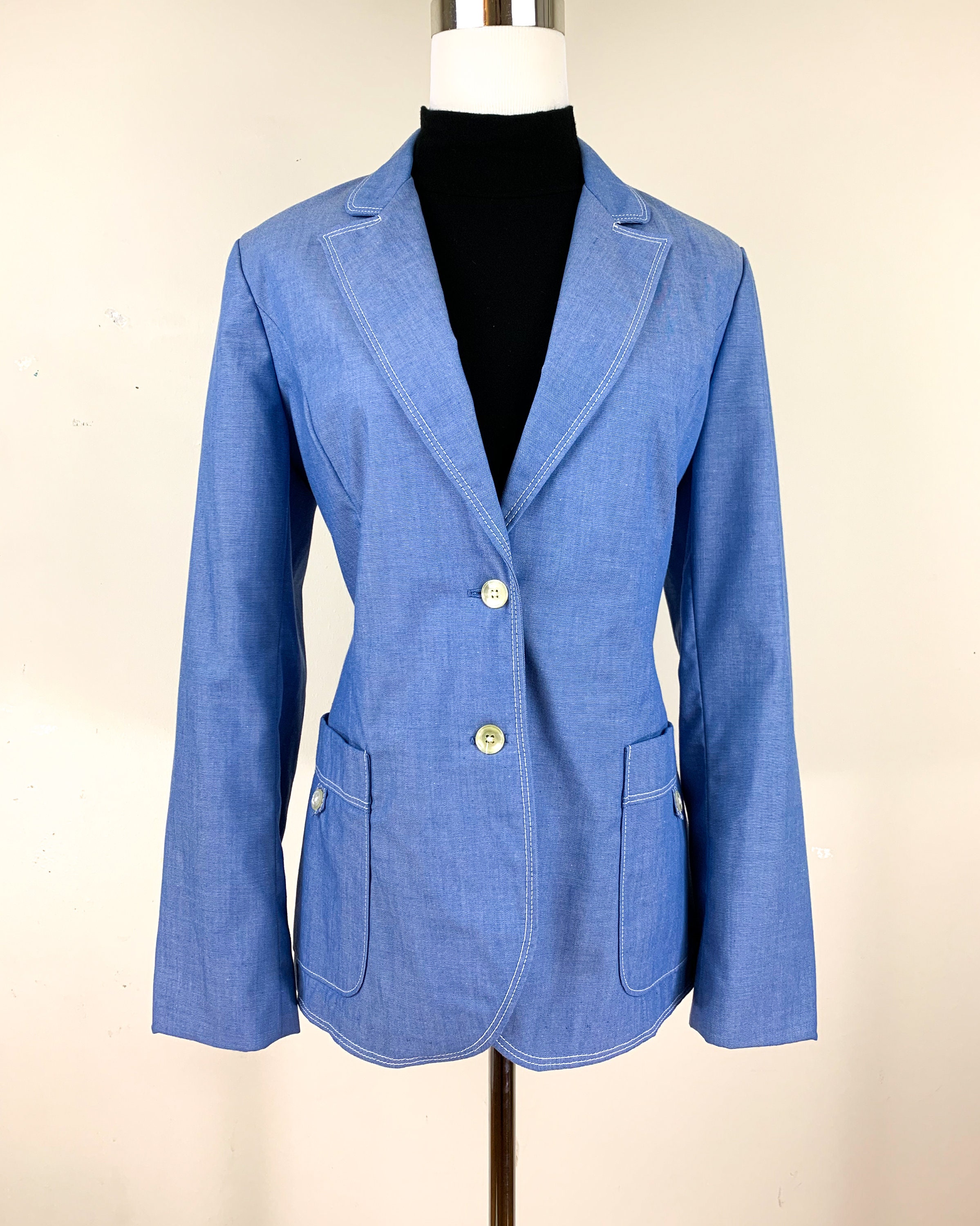 1970s Light Blue Denim Blazer 70s Joyce Jaguar Collection - Etsy