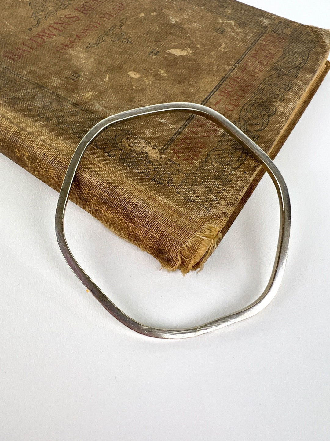 Vintage 1970s Mexico Alpaca Silver Hexagonal Bangle Bracelet, Vintage ...