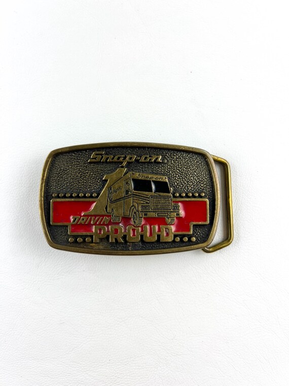 Vintage 1989 Snap-on Solid Brass Belt Buckle for 1.25… - Gem
